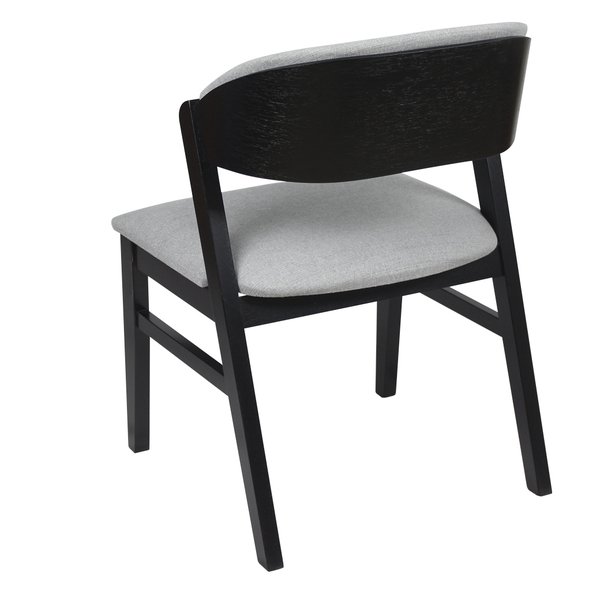 Cadeira Hera Laminada Tecido 05 Linho - Cor Preta - DA CASA MÓVEIS