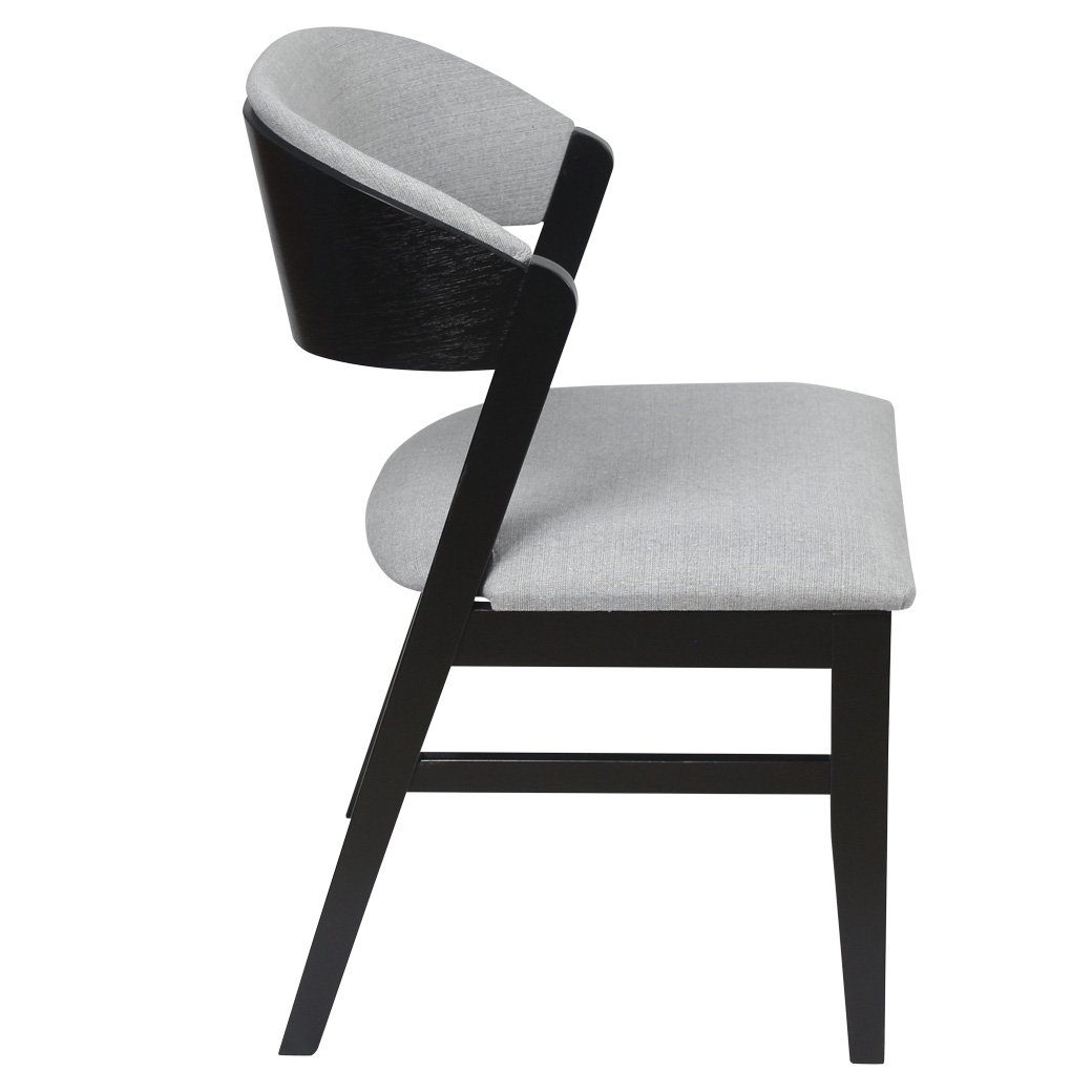 Cadeira Hera Laminada Tecido 05 Linho - Cor Preta - DA CASA MÓVEIS
