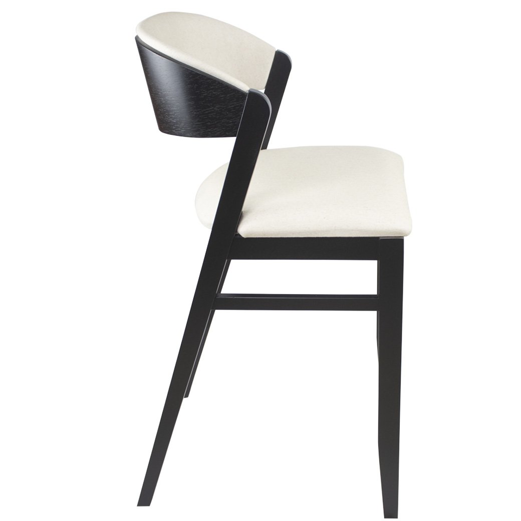 Banqueta Estofada Hera Encosto Anatômico Madeira Maciça Tecido 03 Linho ...