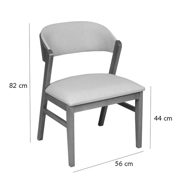 Cadeira Hera Laminada Tecido 05 Linho - Cor Preta - DA CASA MÓVEIS